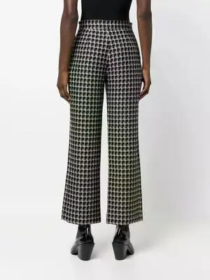 Alberta Ferretti Cropped Geometric-print Trousers