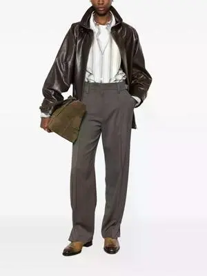 SYSTEM Tailored Trousers With Buckle Detail And Pressed Crease