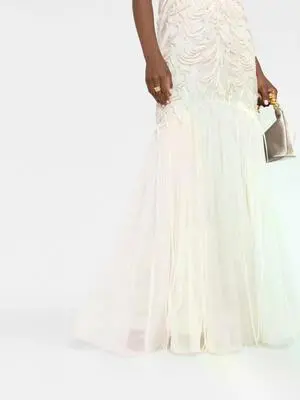 Alberta Ferretti Sheer-panel Evening Gown