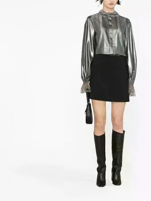 Alberta Ferretti Laminated Finish Lace Shirt
