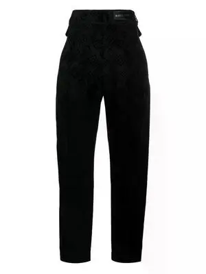 Alberta Ferretti Geometric-print High-waisted Trousers