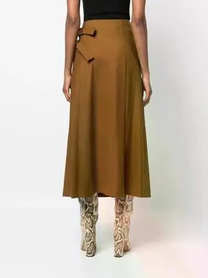 Alberta Ferretti Pleated Knitted Midi Skirt