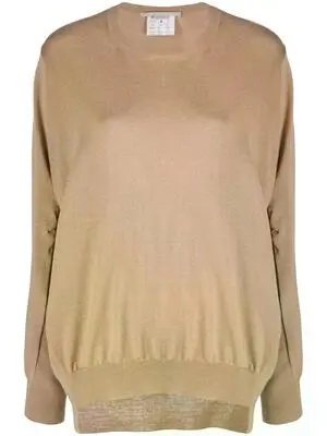 Stella McCartney Fine-knit Asymmetric-hem Jumper - Neutrals