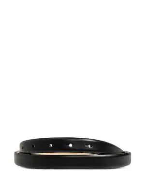 Max Mara Logo Plaque Leather Belt