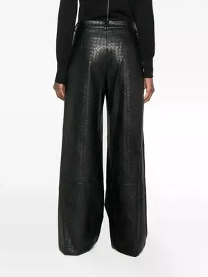 Imperial Basket-weave Wide-leg Trousers