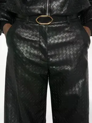 Imperial Basket-weave Wide-leg Trousers