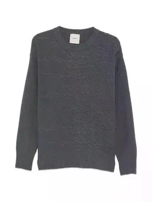 THE AMHANTE Textured Knit Crew Neck Sweater