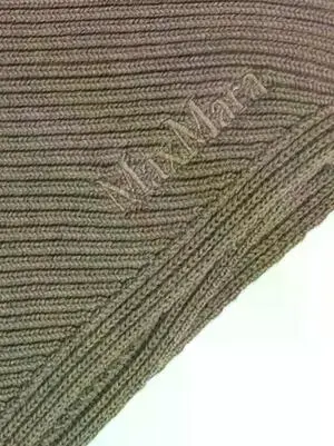 Max Mara Wool Knit Oversized Shawl Tobacco