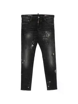 Dsquared2 Distressed-finish Faded-effect Jeans - Black