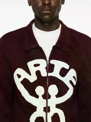 ARTE ANTWERP Graphic-intarsia Zip-up Sweater