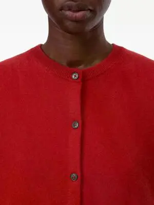 Closed Crew-neck Long-sleeve Cardigan