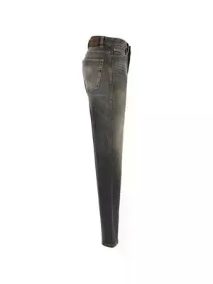 Emporio Armani Straight-leg Five-pocket Faded Denim Jeans