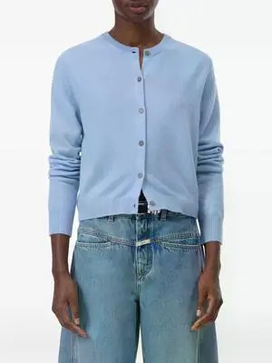 Closed Crew-neck Long-sleeve Cardigan