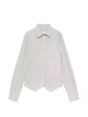 MAISON MARGIELA Check-pattern Handkerchief-hem Shirt - Grey