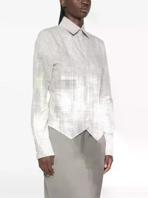 MAISON MARGIELA Check-pattern Handkerchief-hem Shirt