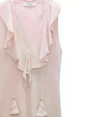 Dorothee Schumacher Ruffled V-neck Sleeveless Top