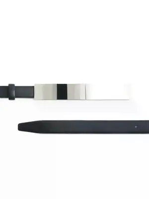 MUGLER Silver Arched Rectangle Buckle Belt