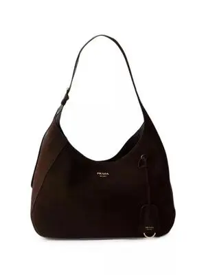 Prada Large Suede Bag - Brown