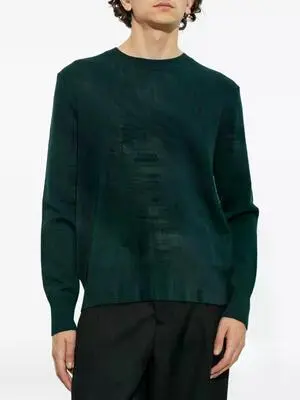 AMI Paris Crew Neck Wool Sweater With De Coeur Embroidery