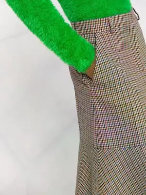 Stella McCartney Houndstooth A-line Midi-skirt
