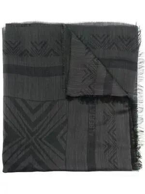 Alberta Ferretti Geometric-print Knitted Scarf - Black