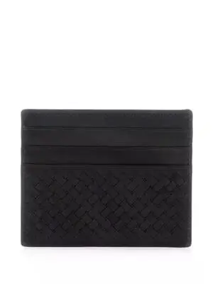 Dragon Diffusion Woven Leather Card Holder - Black