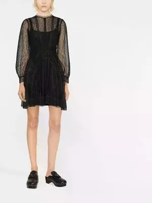 Alberta Ferretti Lace-panel Detail Mini Dress