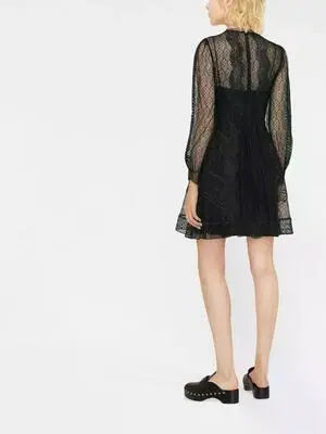 Alberta Ferretti Lace-panel Detail Mini Dress