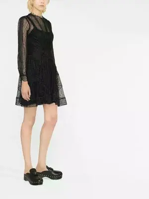 Alberta Ferretti Lace-panel Detail Mini Dress