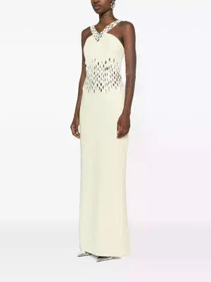 JEAN-LOUIS SABAJI Baguette-embellished Maxi Dress