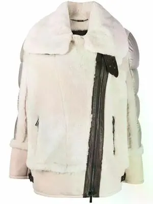 MOORER Escorial Padded Leather Jacket - Neutrals
