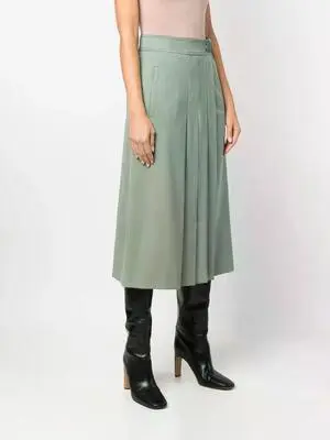 Alberta Ferretti Off-centre Fastening Pleated Skirt