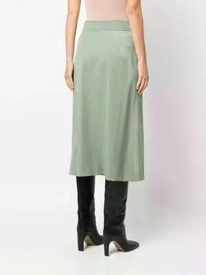 Alberta Ferretti Off-centre Fastening Pleated Skirt