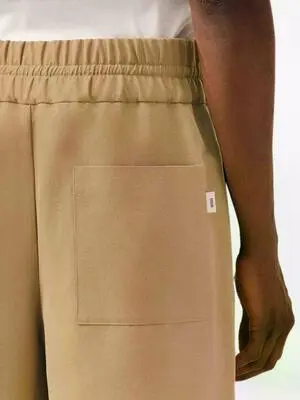 AMI Paris Beige Large Elasticated Cotton And Linen Bermuda Shorts