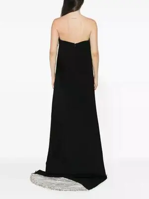 JEAN-LOUIS SABAJI Crystal-embellished Strapless Maxi Dress