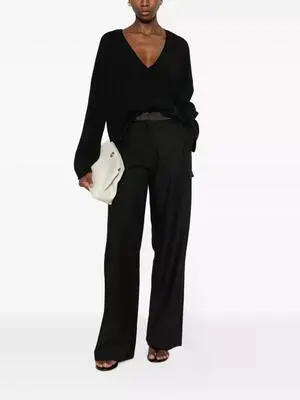TWENTY FOURHAITCH Satin Waistband Pleated Trousers