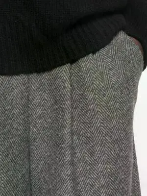 BYE Herringbone-pattern Wide-leg Trousers