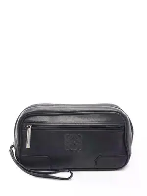 Loewe 2010-2026 Leather Anagram Clutch Bag - Black