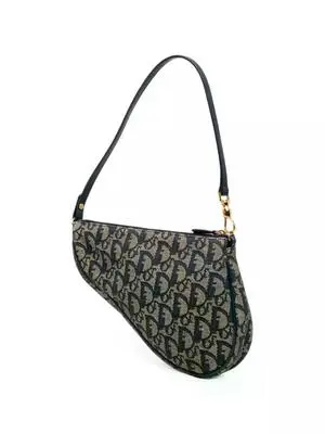 Dior Mini Diorissimo Canvas Saddle Pochette Shoulder Bag - Blue