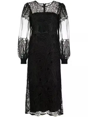 Alberta Ferretti Lace-overlay Midi Dress