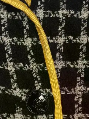 Versace And Yellow Checked Tweed Jacket