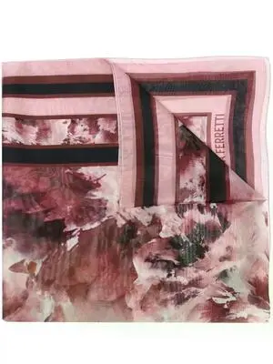 Alberta Ferretti Floral-print Silk Scarf - Pink