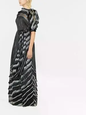 Alberta Ferretti Multi-stripe Evening Gown