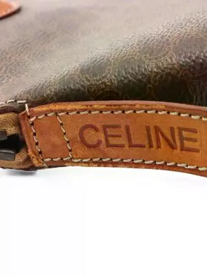 Celine 1990-2000 Macadam Coated Canvas Dome Handbag