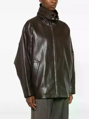 SYSTEM High-neck Zip-up Biker Jacket