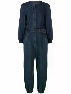 Alberta Ferretti Belted Denim Jumpsuit