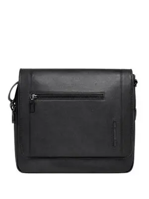 PIQUADRO Logo-embossed Messenger Bag - Black