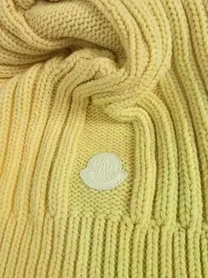 Moncler Cable-knit Logo-patch Scarf
