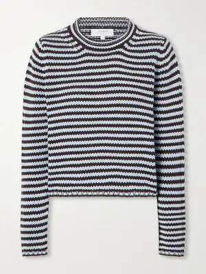 LA LIGNE Mini Marina Cropped Striped Cotton Sweater