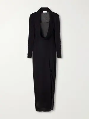 RUOHAN Noris Wool-gauze Maxi Dress - Black